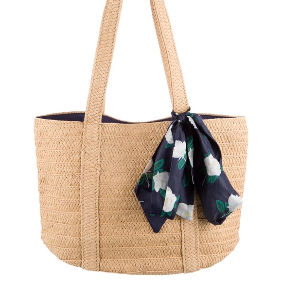 Draper James | Bags | Draper James Straw Tote With Scarf Tie | Poshmark